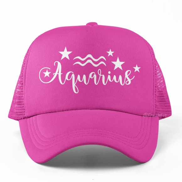Astrology Collection | Accessories | Aquarius Script Stars Zodiac Pink ...